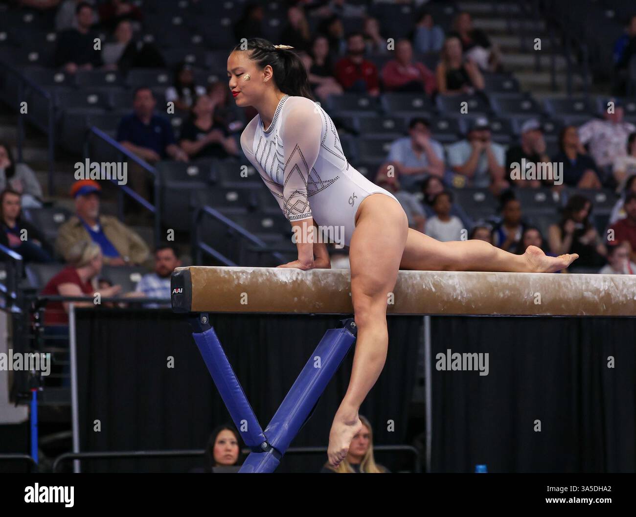 March 22, 2025: Missouroi's Helen Hu on the balance beam during Session ...