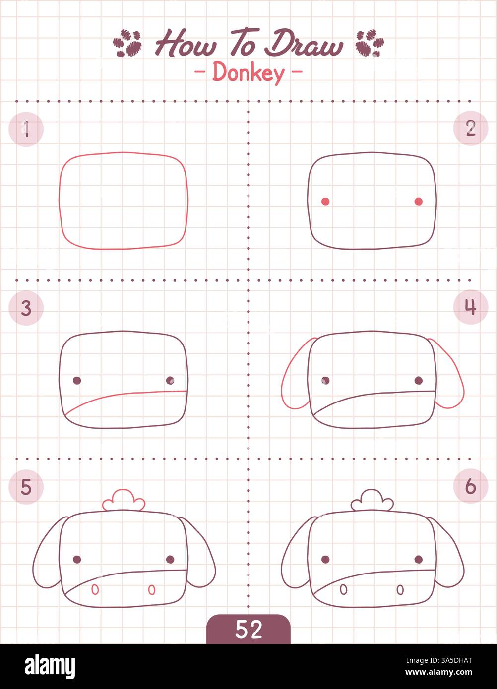 How to Draw Doodle Animal, Cartoon Character Step by Step Drawing ...