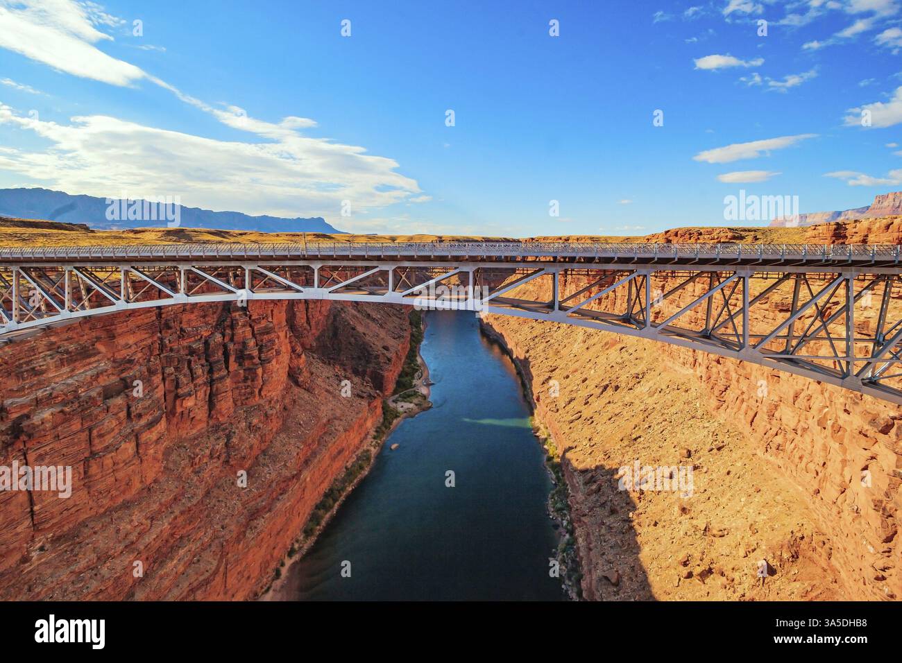 The famous Navajo bridge. Deep and narrow canyon of the Colorado River ...