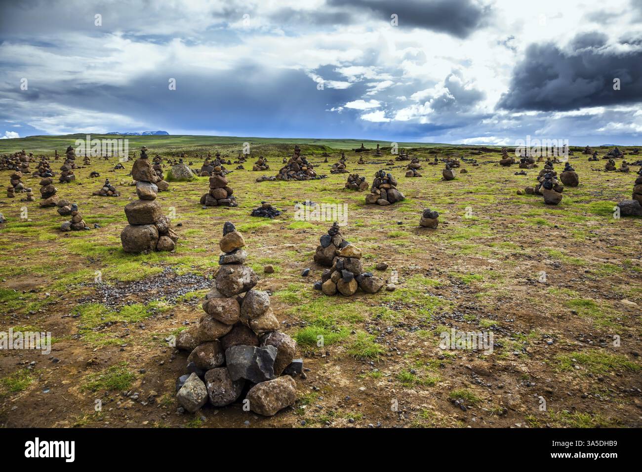The stone pyramids are a symbol of Iceland. Stone pyramids bring good ...