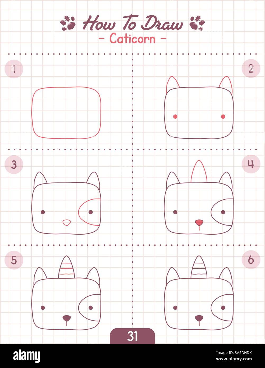 How to Draw Doodle Animal, Cartoon Character Step by Step Drawing ...