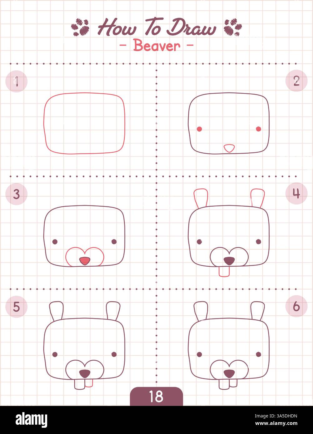 How to Draw Doodle Animal, Cartoon Character Step by Step Drawing ...