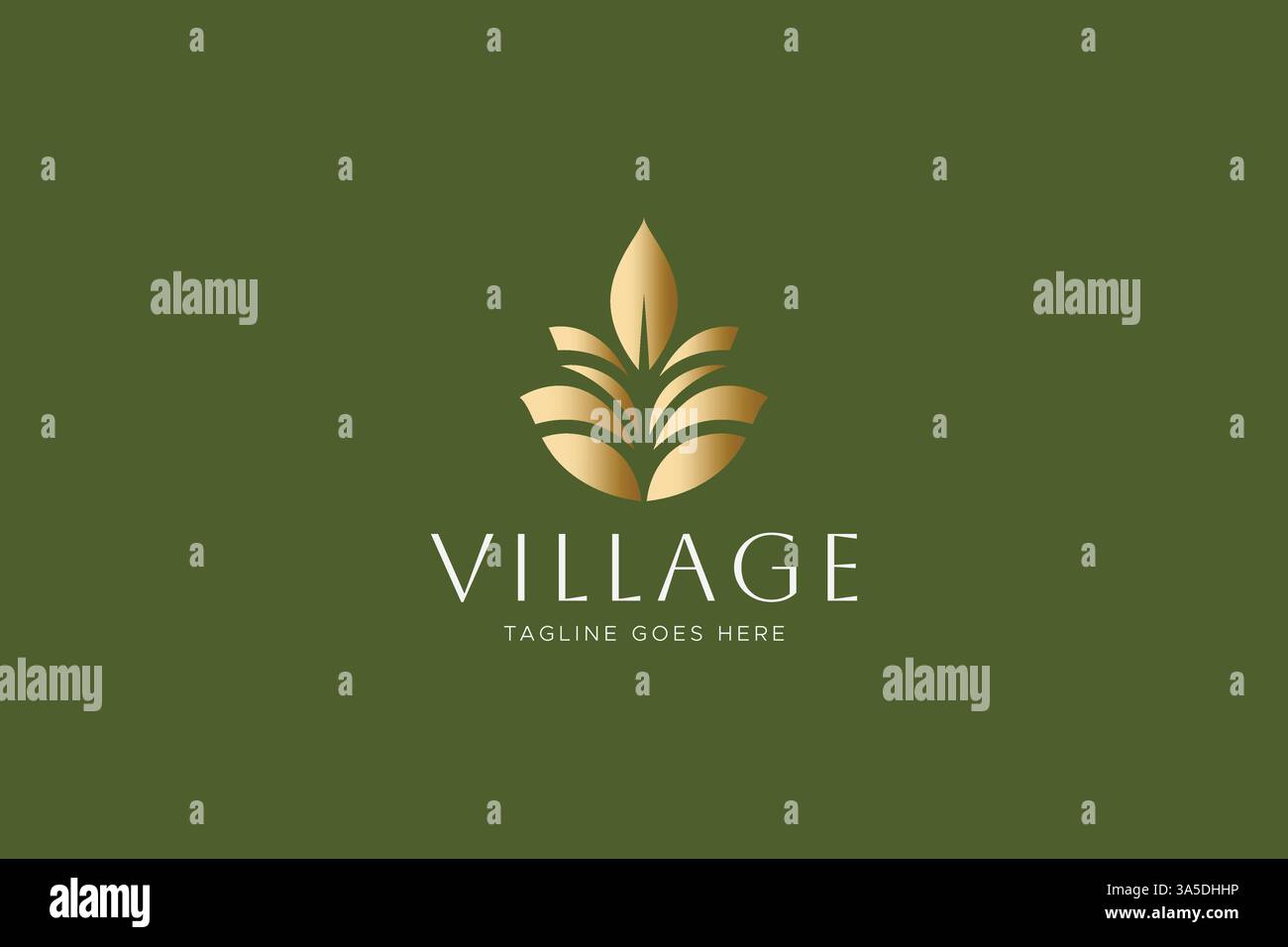 Leaf Nature Gold Elegant Logo Village Farm Agriculture Sign Symbol ...