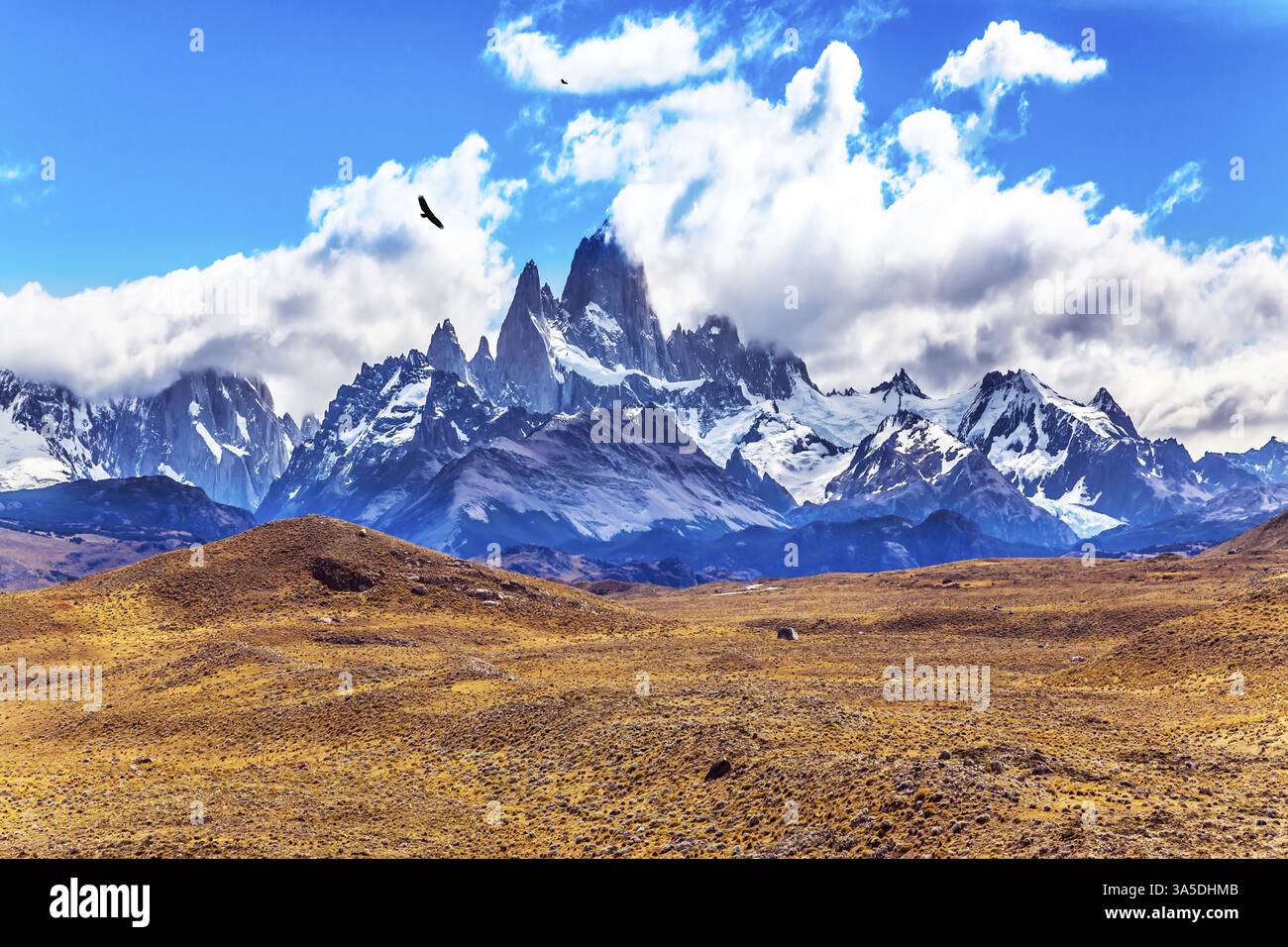 Desert and mountains. The famous ridge Mount Fitz Roy and the ...