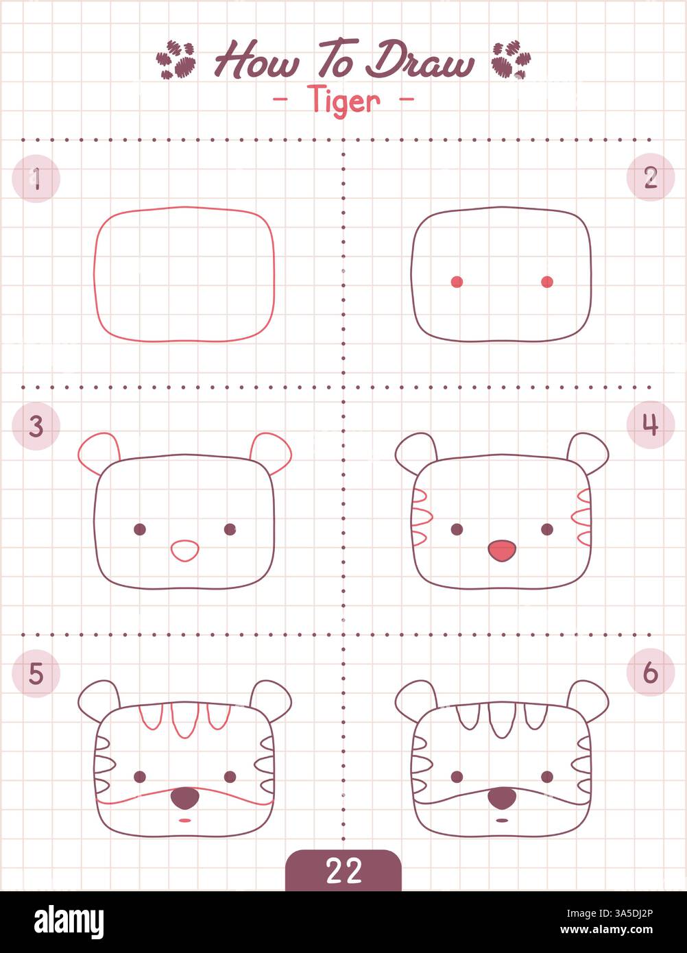 How to Draw Doodle Animal, Cartoon Character Step by Step Drawing Tutorial Stock Vector Image ...