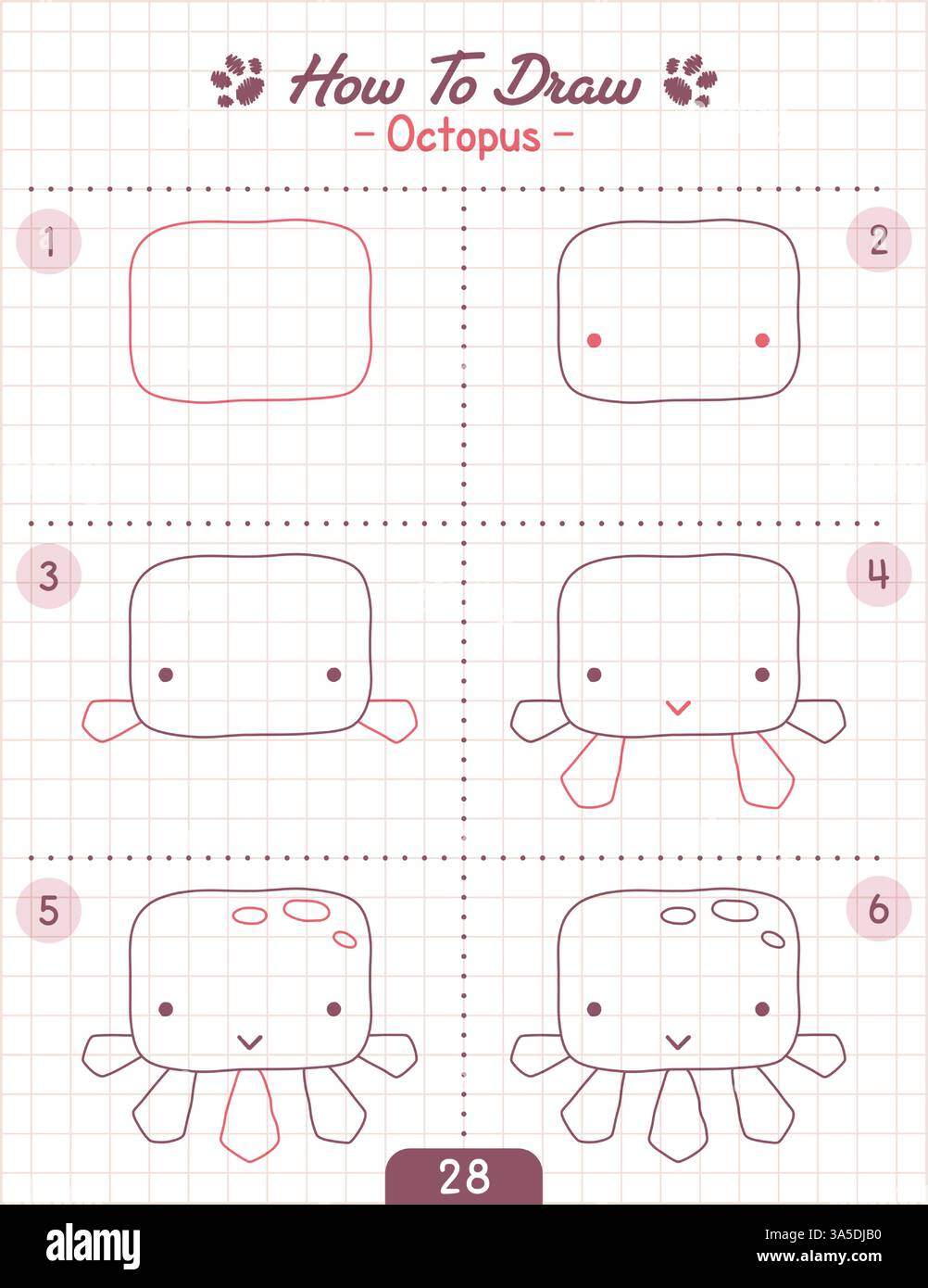 How to Draw Doodle Animal, Cartoon Character Step by Step Drawing ...