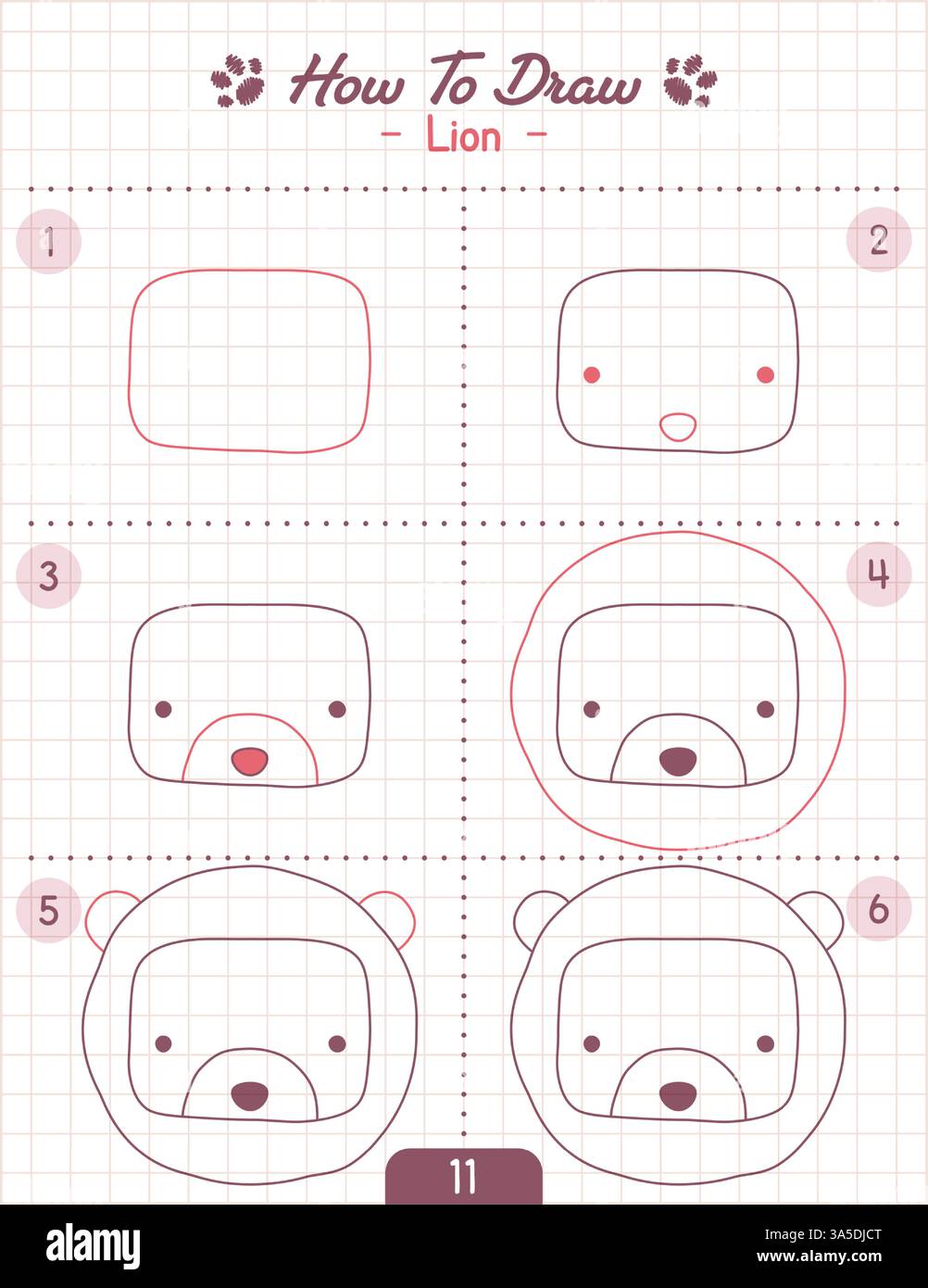 How to Draw Doodle Animal, Cartoon Character Step by Step Drawing ...