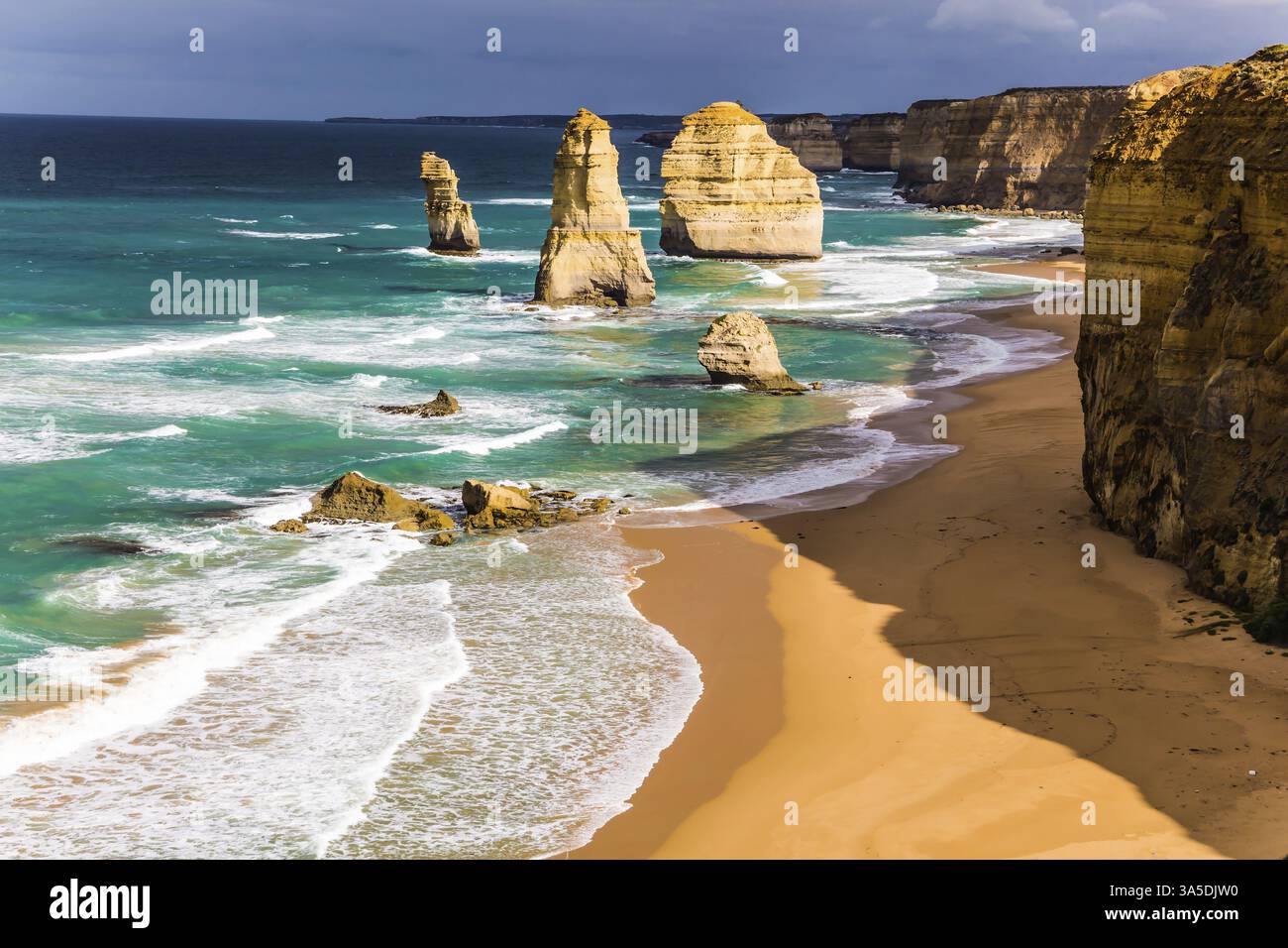 Magnificent morning light on the Pacific coast near Melbourne. Famous ...