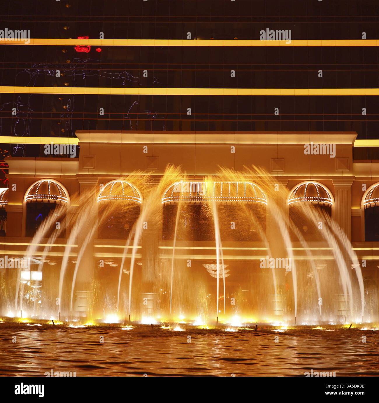 Magnificent evening performance Dancing fountains in the entertaining ...