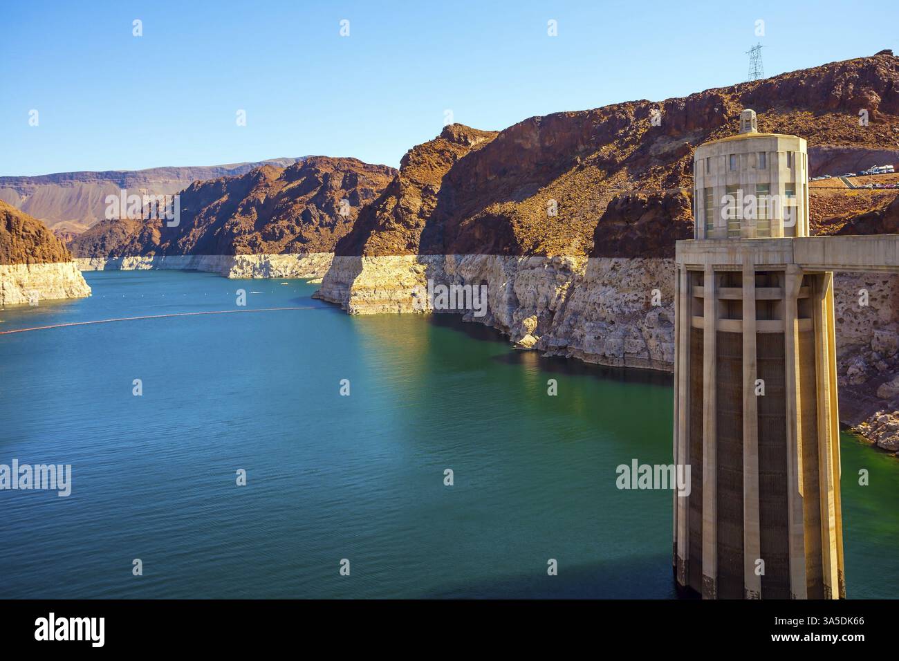 Concrete arch-gravity dam and hydroelectric power station. Hoover Dam ...