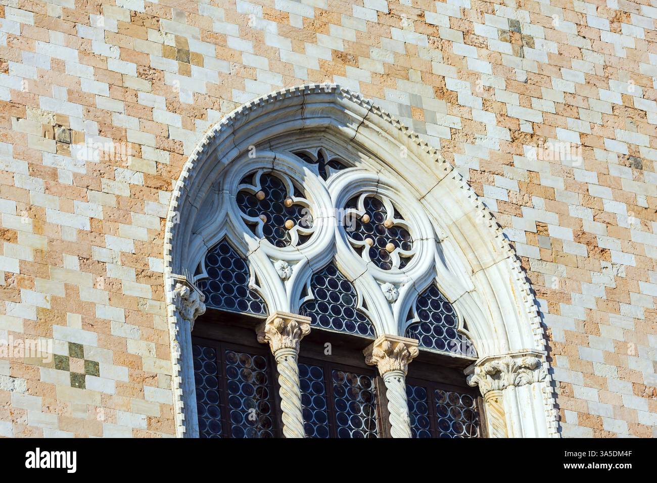 Ornate semicircular window. Decor element. Doge's Palace is a great ...