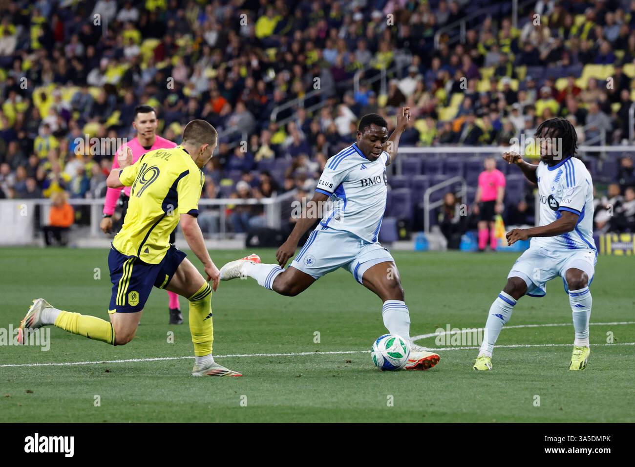 NASHVILLE, TN - MARCH 22: Sunusi Ibrahim #14 of CF Montréal takes a ...