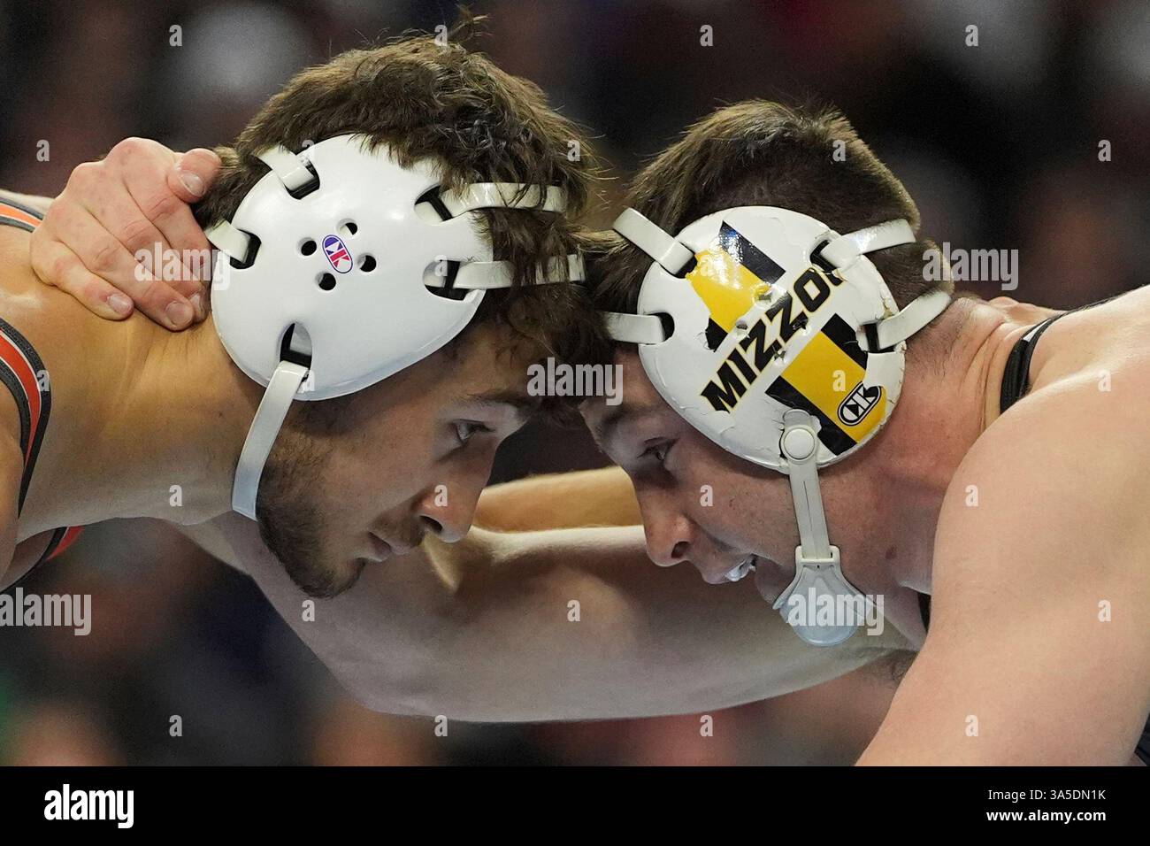 Oklahoma State's Dean Hamiti, left, takes on Missouri's Keegan O ...