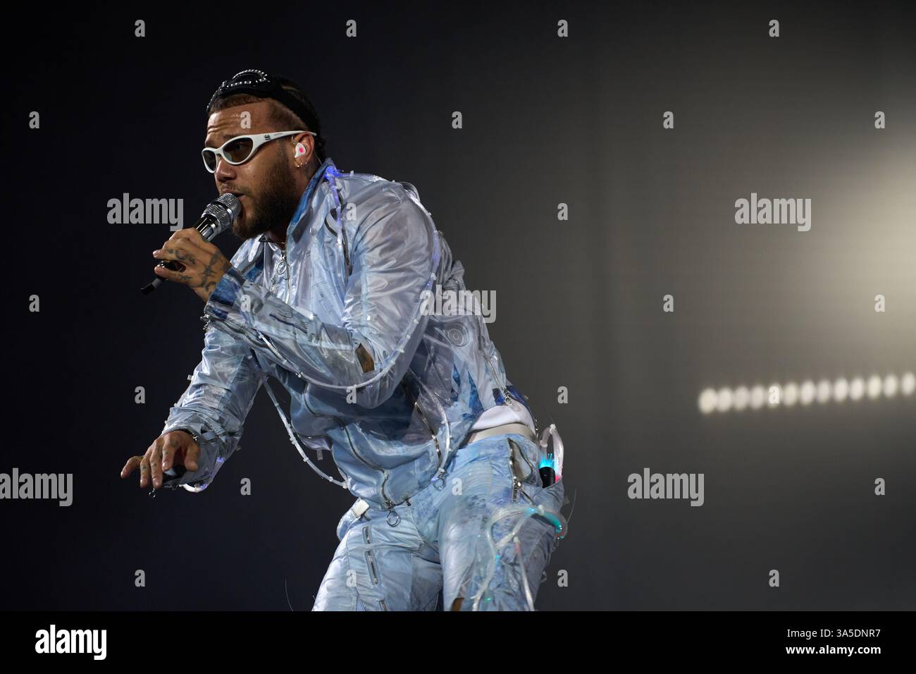 Singer Jhayco arrives at the Navarra Arena in Pamplona, ??northern ...
