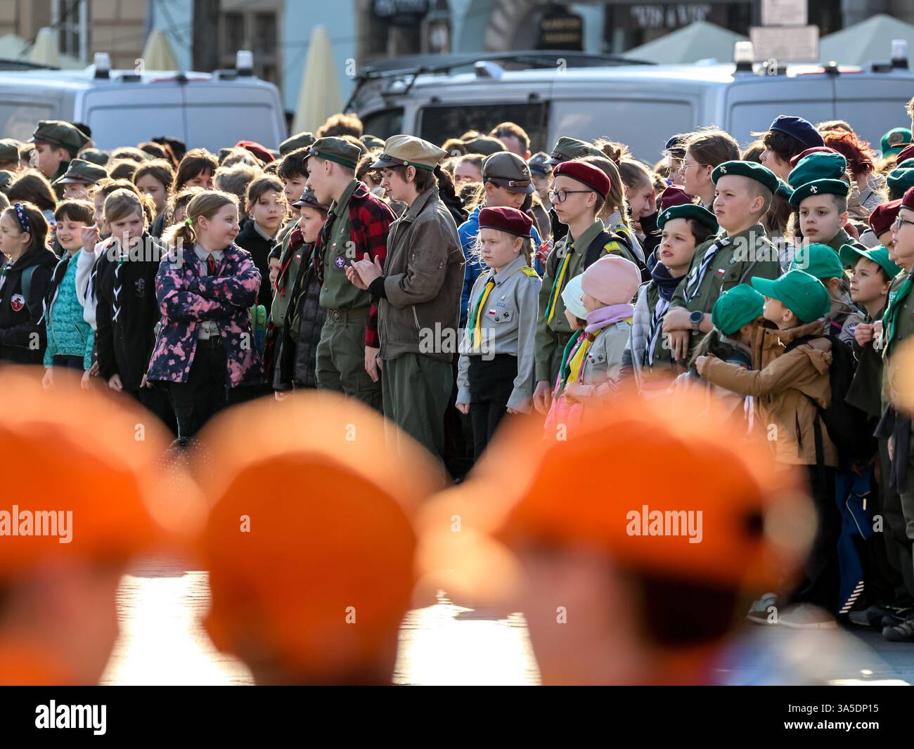 Krakow, Poland. 22nd Mar, 2025. Guides and Scouts participate in ...