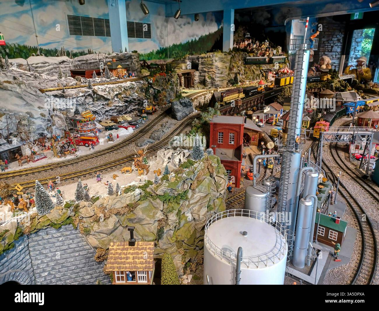 Toronto, ON, Canada – July 19, 2024: A detailed miniature scene shows ...
