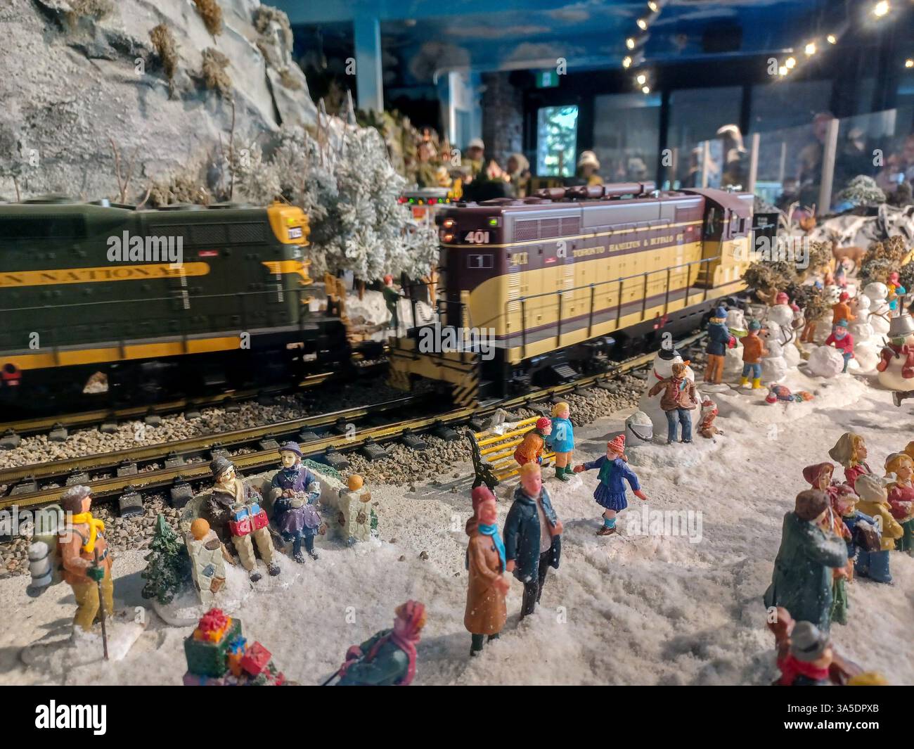 Toronto, ON, Canada – July 19, 2024: A detailed miniature scene shows ...