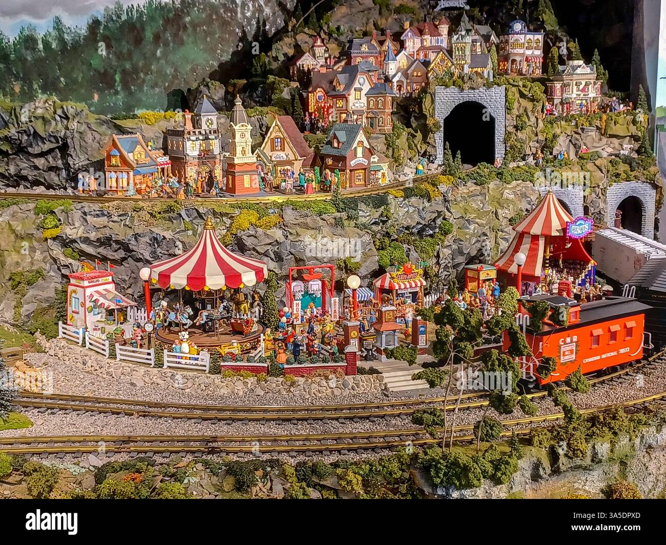 Toronto, ON, Canada – July 19, 2024: A detailed miniature scene shows ...