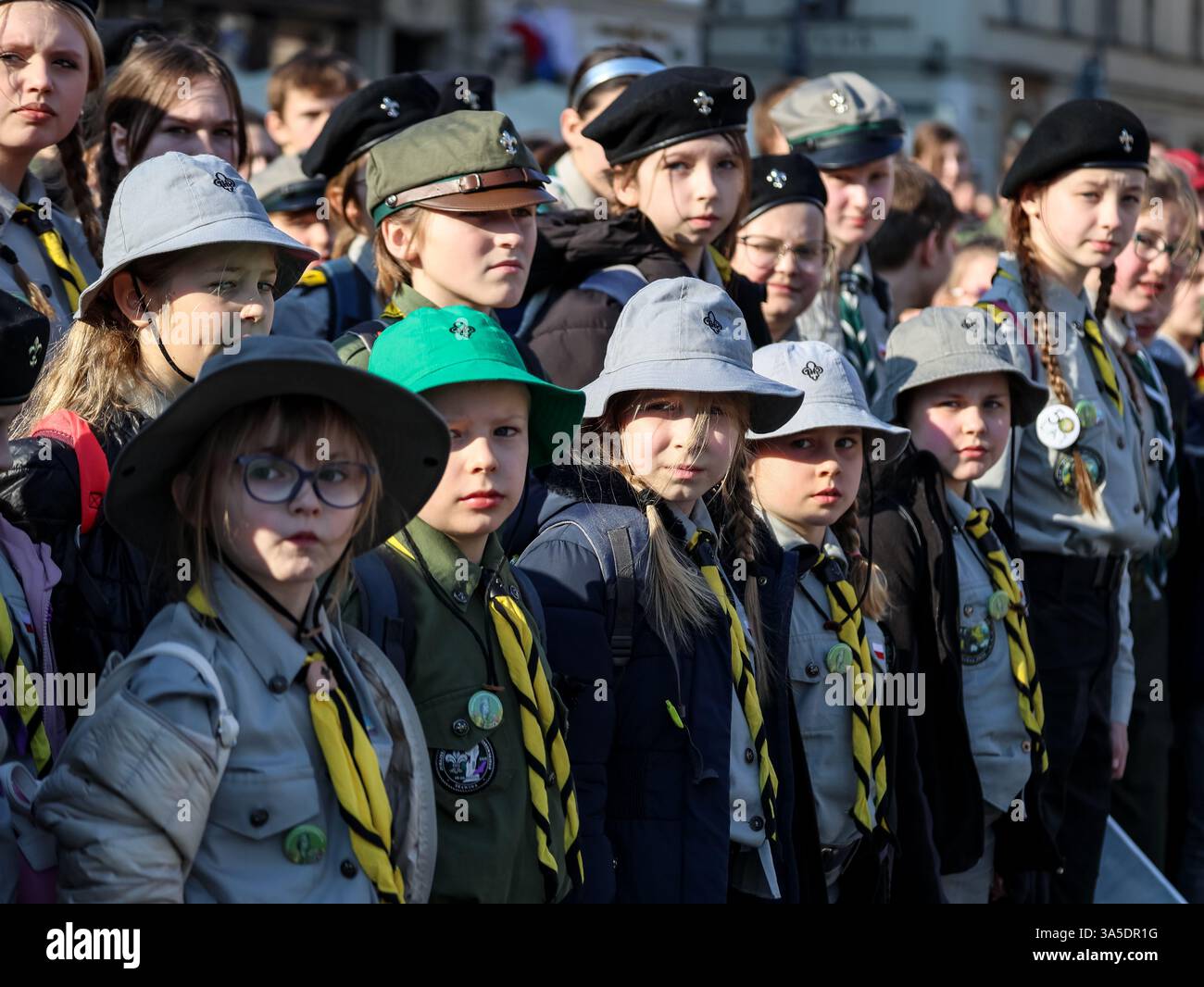 Krakow, Poland. 22nd Mar, 2025. Guides and Scouts participate in ...
