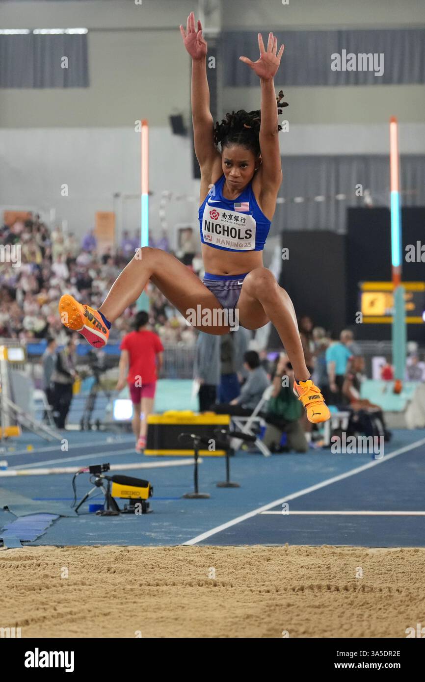 Monae' Nichols of the United States competes in the women's long jump ...