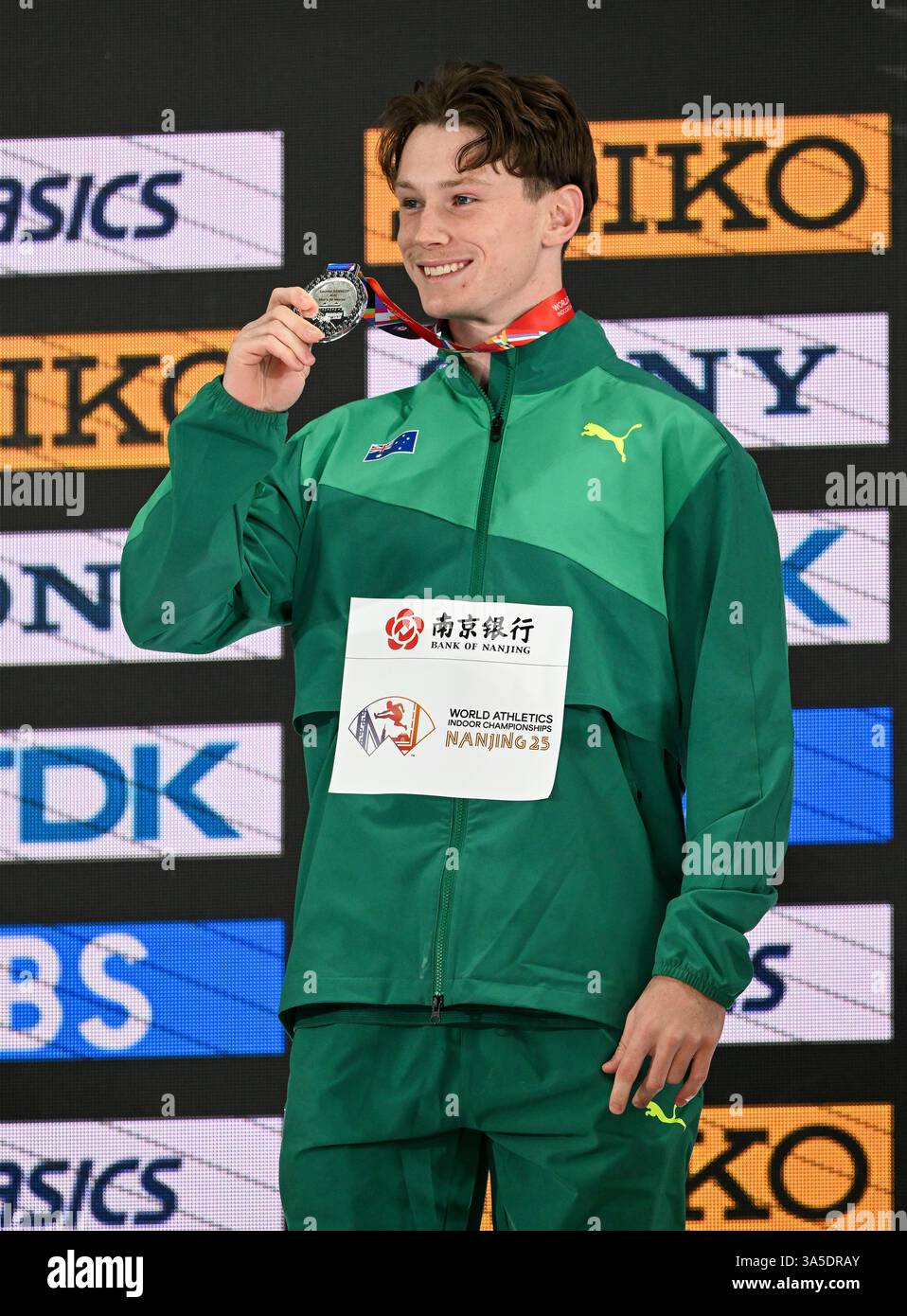 Lachlan Kennedy of Australia silver medal ceremony at the World ...