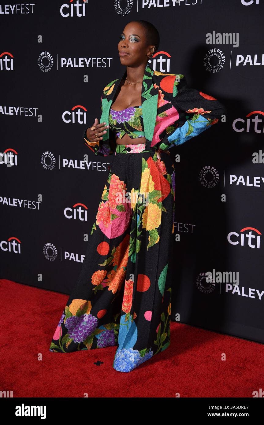 Sasheer Zamata arrives at a screening of "Agatha All Along" during ...