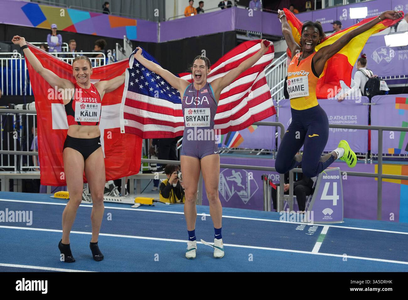 From left, Bronze medalist Annik Kalin of Switzerland, gold medalist ...