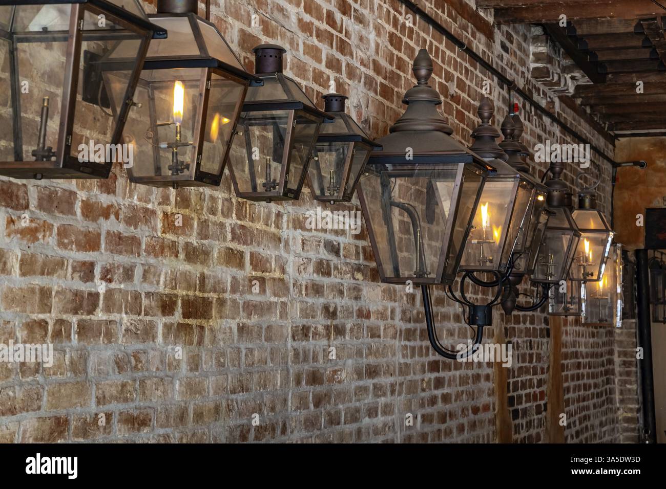 French Quarter of New Orleans near Jackson Square. Ancient architecture ...