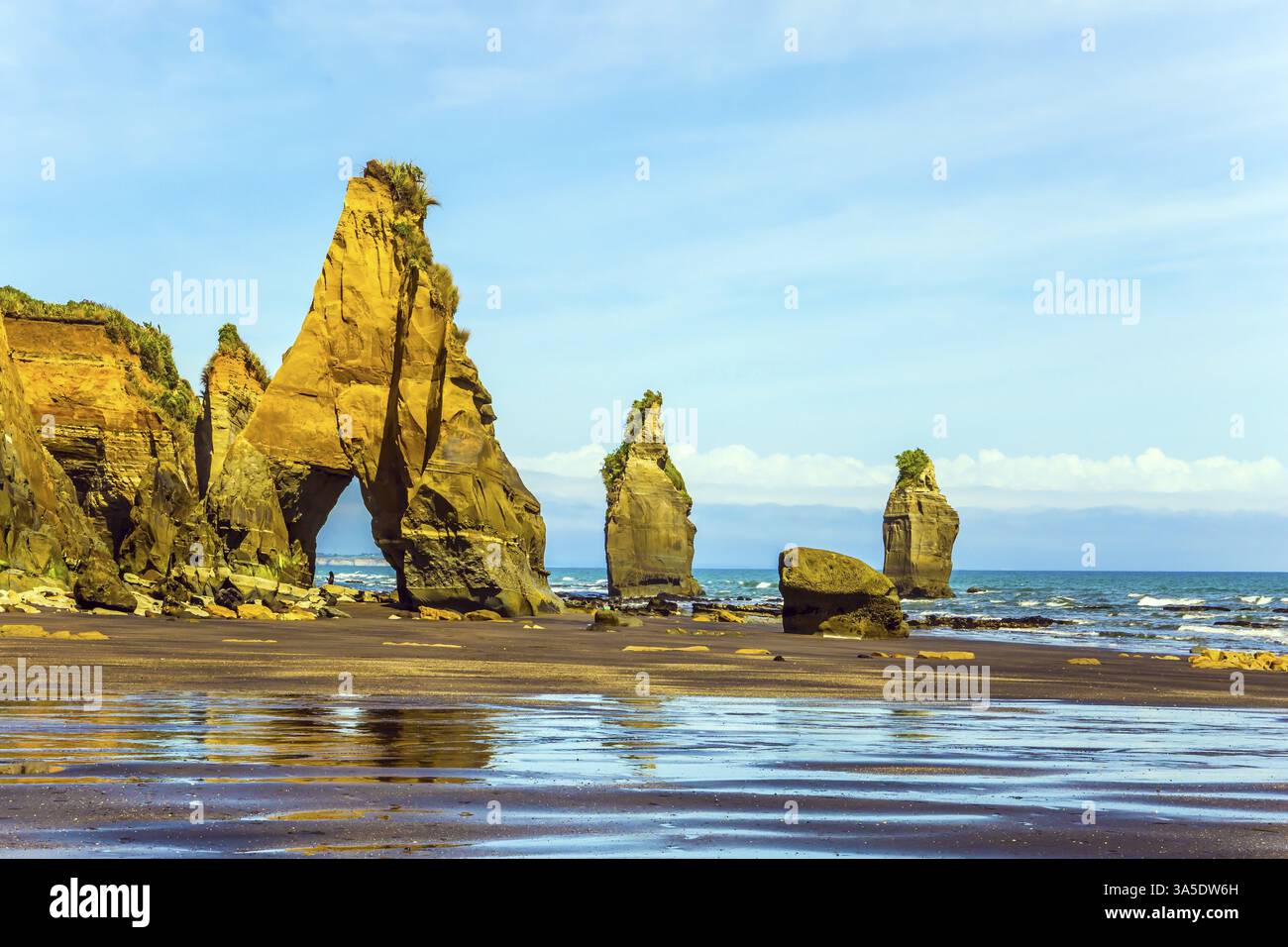 Funny and picturesque rocks Three Sisters on the Pacific coast. North ...