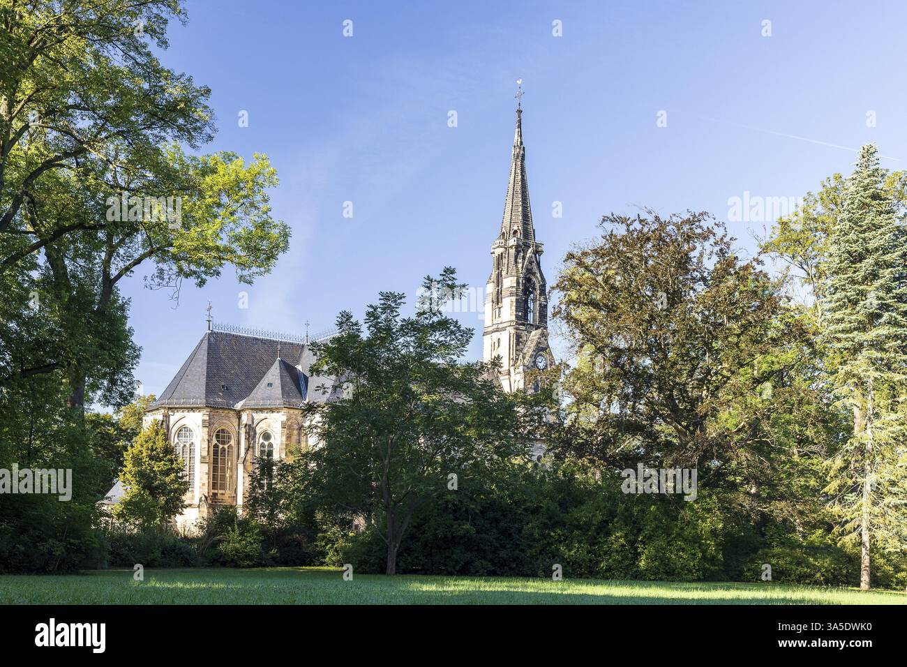 St Luke's Church in Planitz Castle Park, Zwickau, Saxony, Germany ...