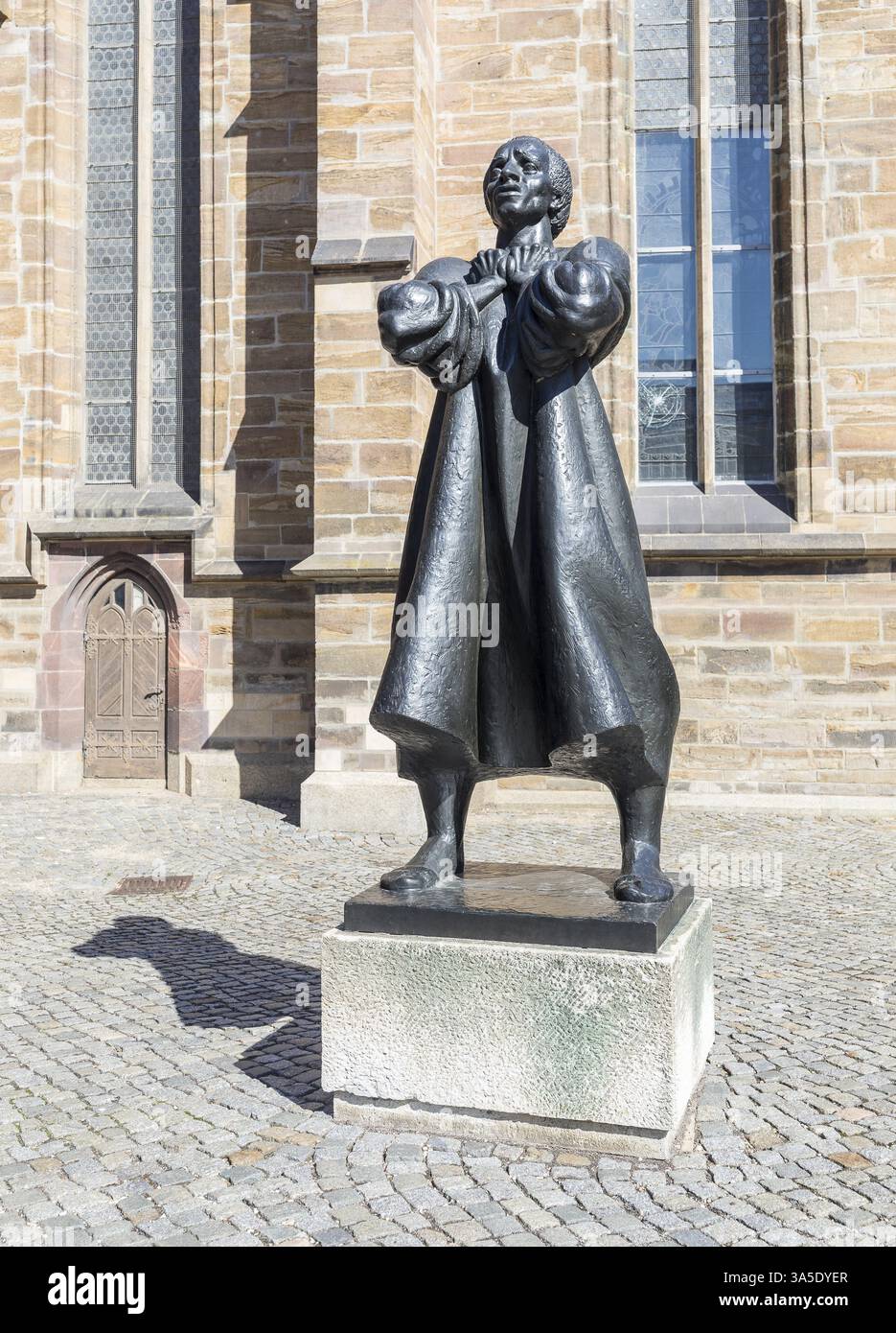 Statue of Thomas Muentzer, created by Juergen Raue, in front of St ...