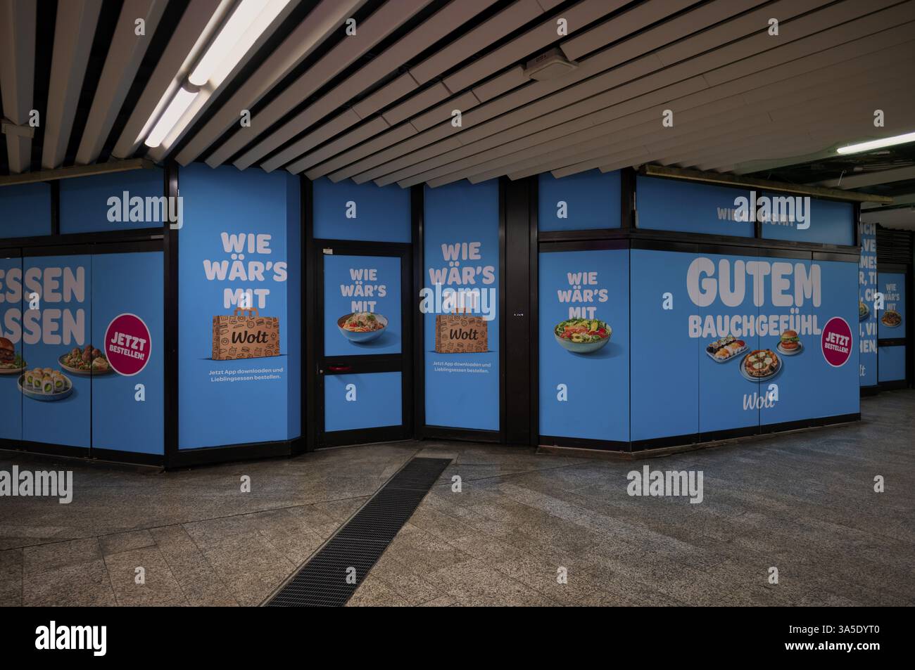 Wolt delivery service, advertising, poster, logo, subway, city centre ...