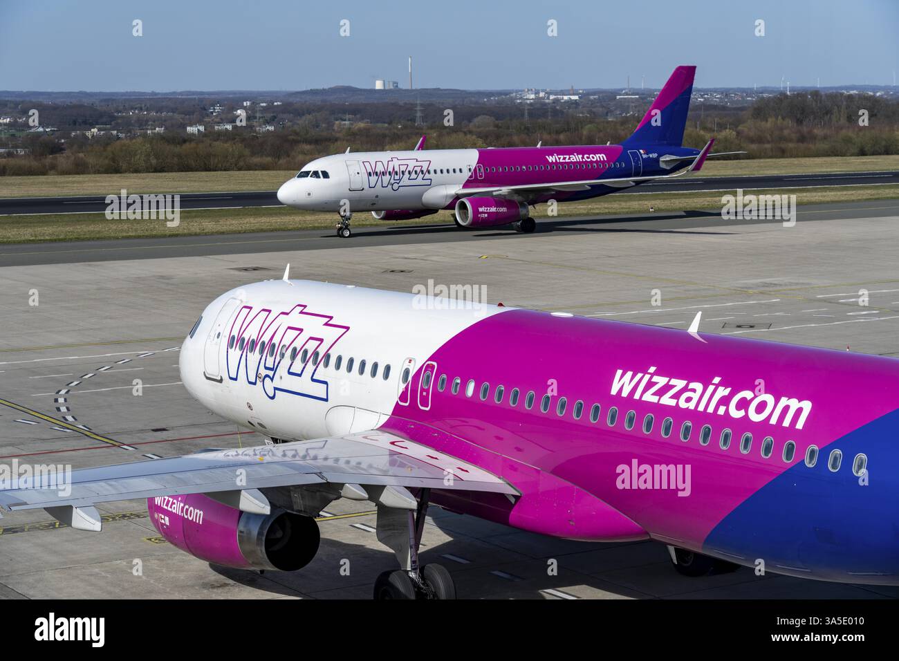 Dortmund Airport, Wizzair Airbus A320, on the apron, after landing ...