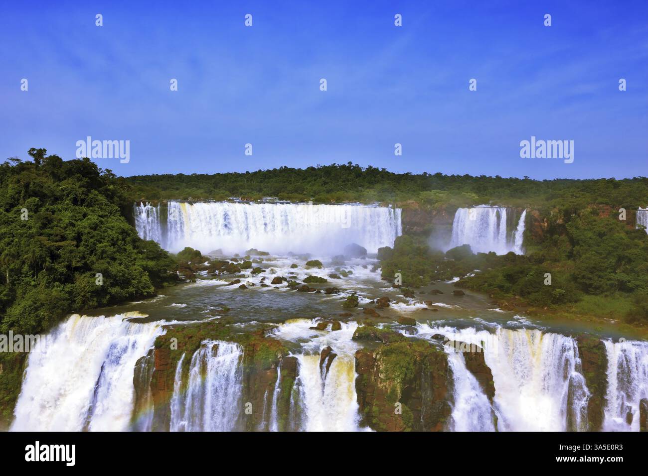 The roaring waterfalls in South America - Iguazu. Blanker jet fall ...