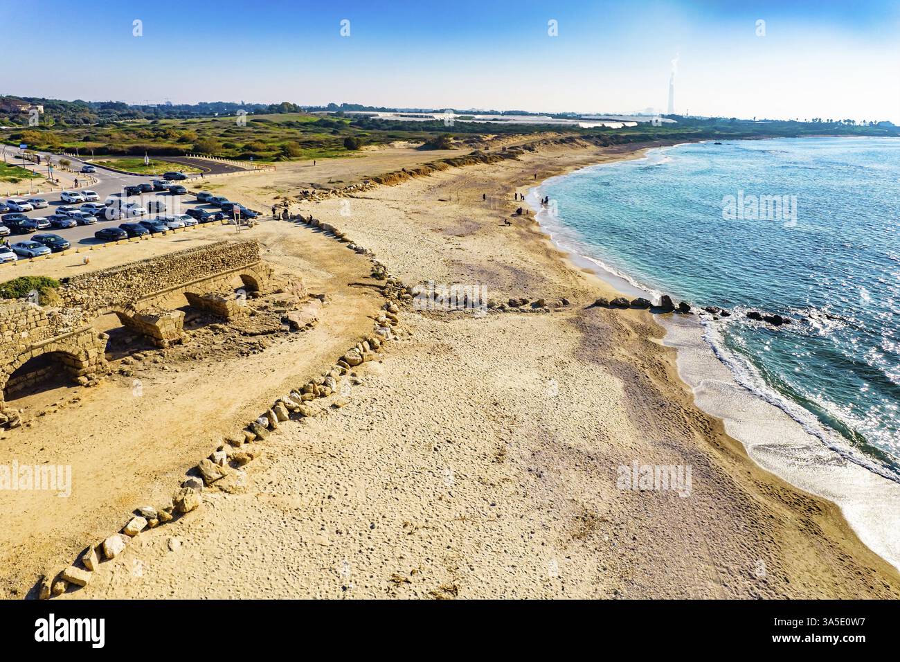 Mediterranean coast. The sandstone aqueduct built during the reign of ...