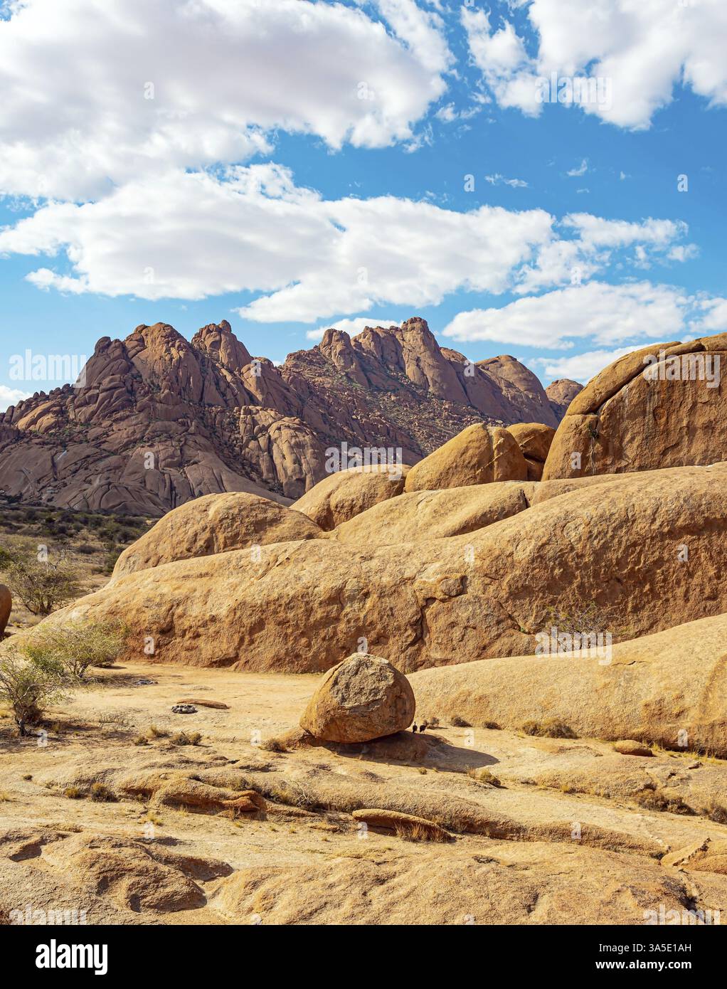 Stone red-orange remains of Spitzkoppe from coarse-grained granite ...