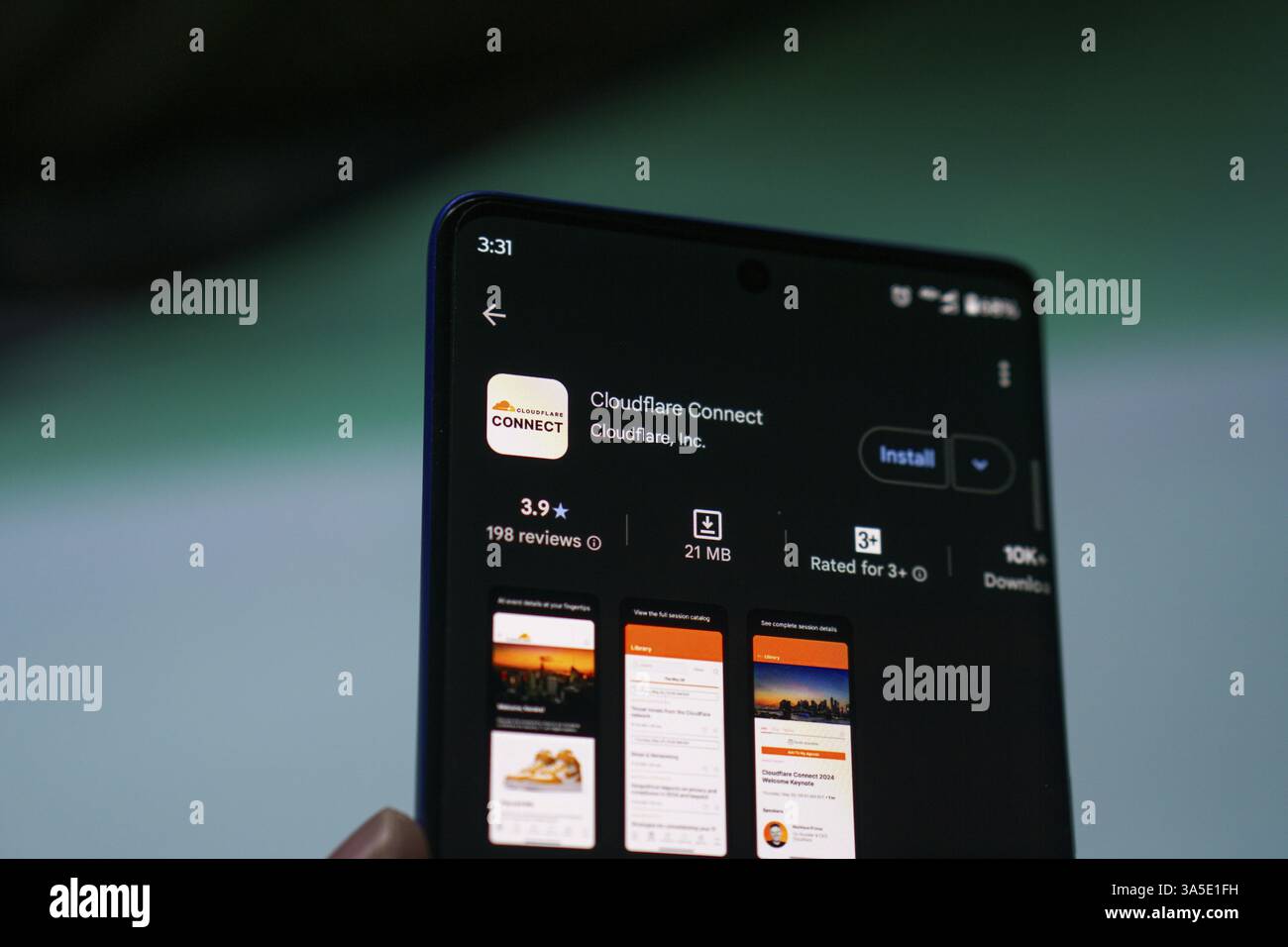 Cloudflare logo on screen. Cloudflare is an American content delivery ...