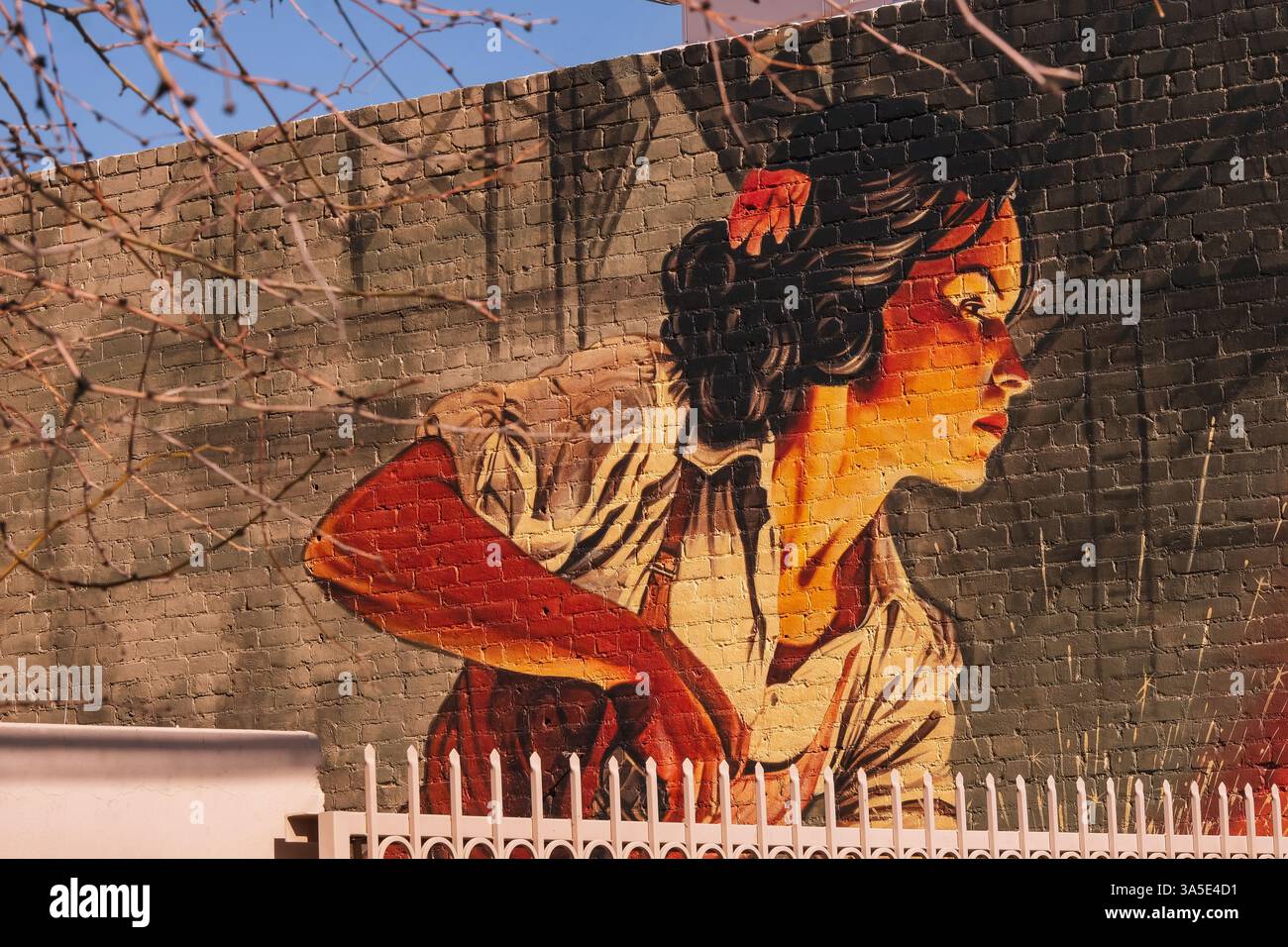 Colorful mural celebrating women industrial workers during World War II ...