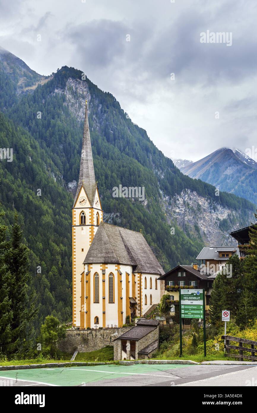 The village in the Austrian Alps is Heiligenblut. Gothic church of St ...