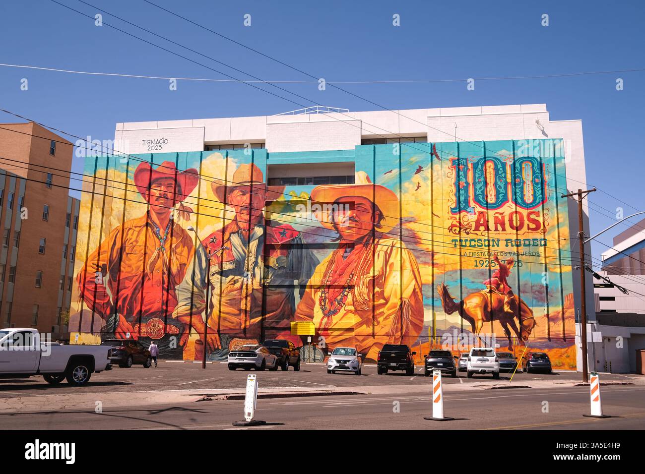 Colorful mural celebrating 100 years of the Tucson Rodeo, downtown ...