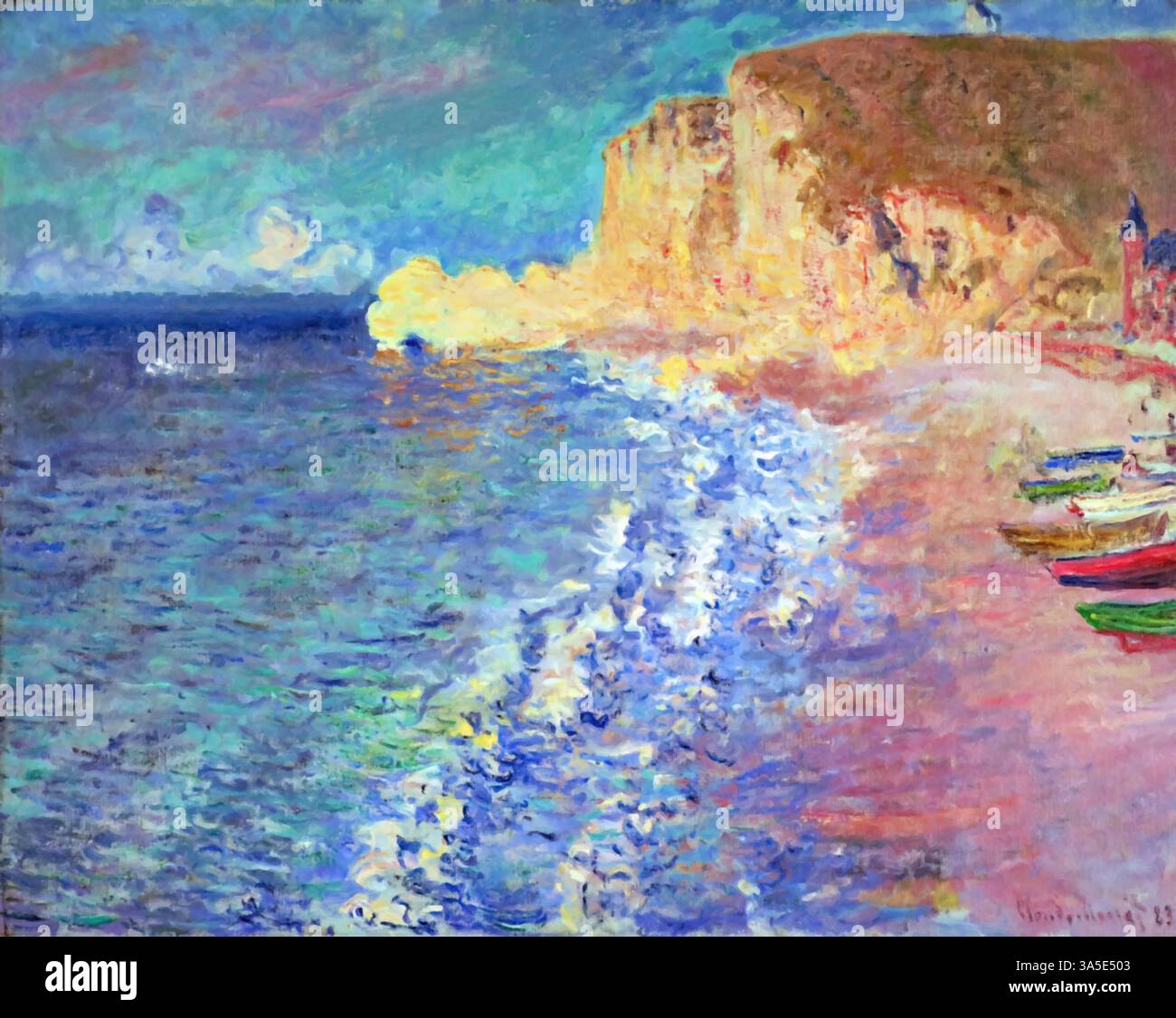 Morning at Etretat, 1883 (Painting) by Monet, Claude (1840-1926) French ...