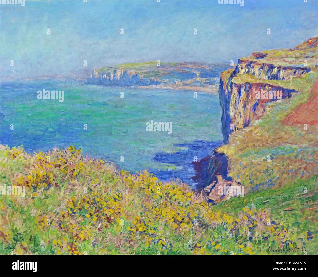 The cliff at Varengeville, 1882 (Painting) by Monet, Claude (1840-1926 ...
