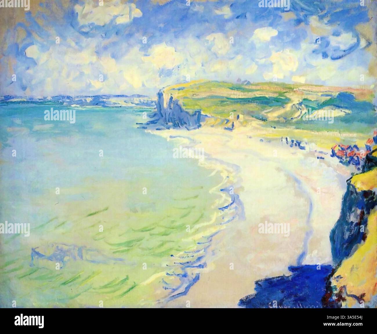 Monet painting beach at pourville Stock Vector Images - Alamy