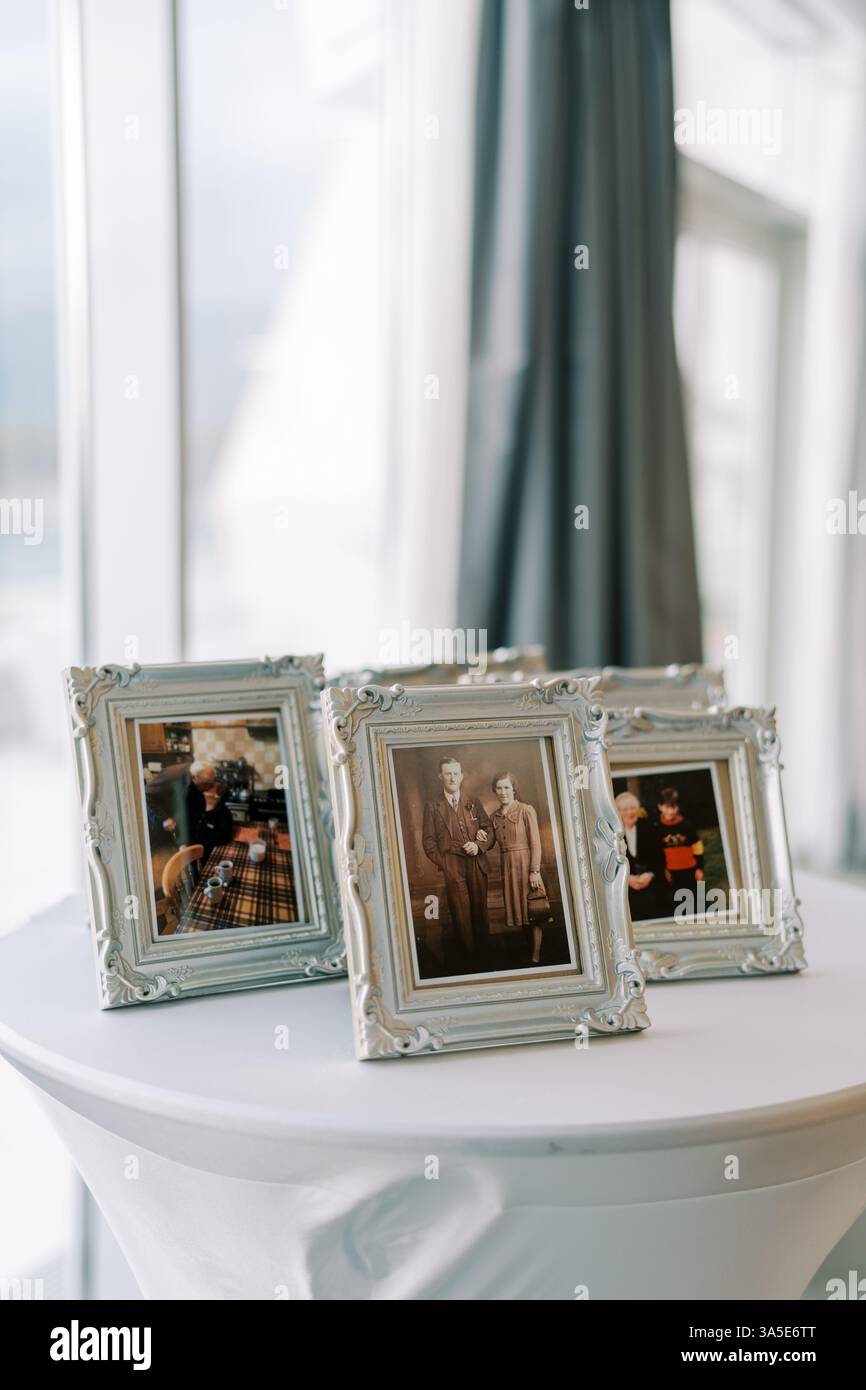 Zurich, Switzerland - June 18, 2024:Vintage family portraits in white ...
