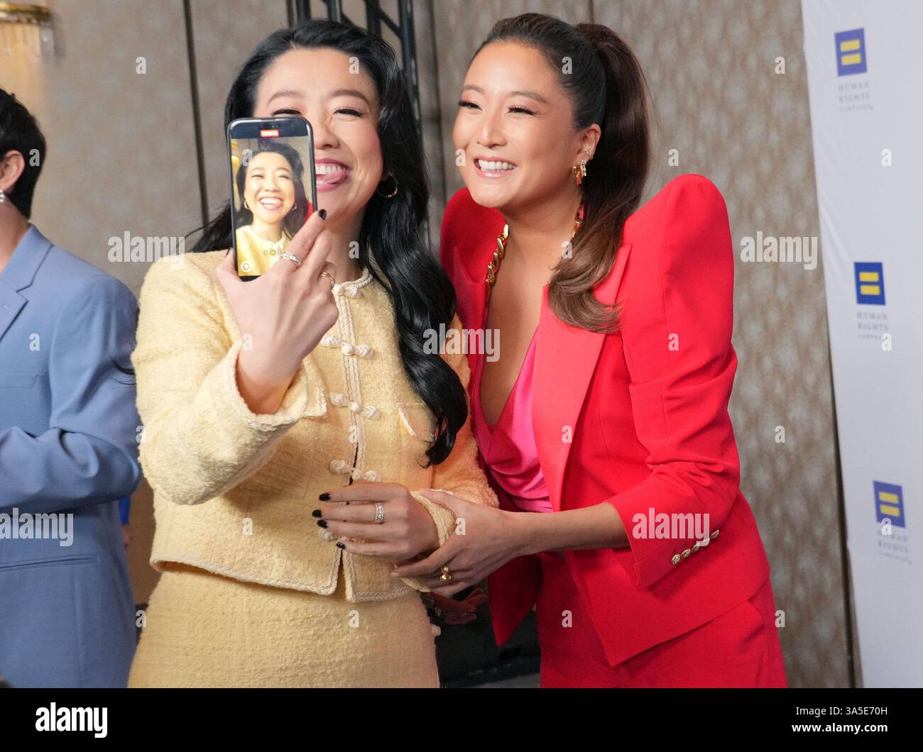 (L-R) Sherry Cola and Ashley Park arrives at the Human Rights Campaign ...