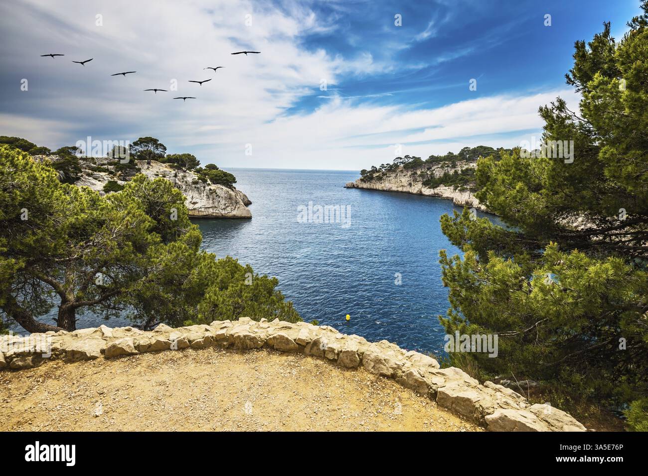 The Calanque with rocky steep banks. National Park Calanques on the ...