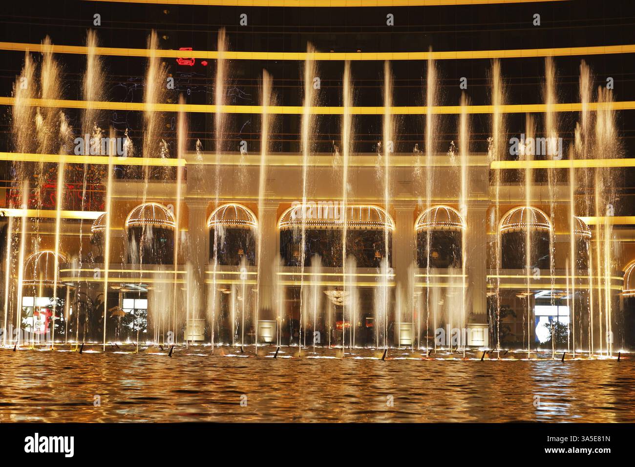 Magnificent evening performance Dancing fountains in the entertaining ...