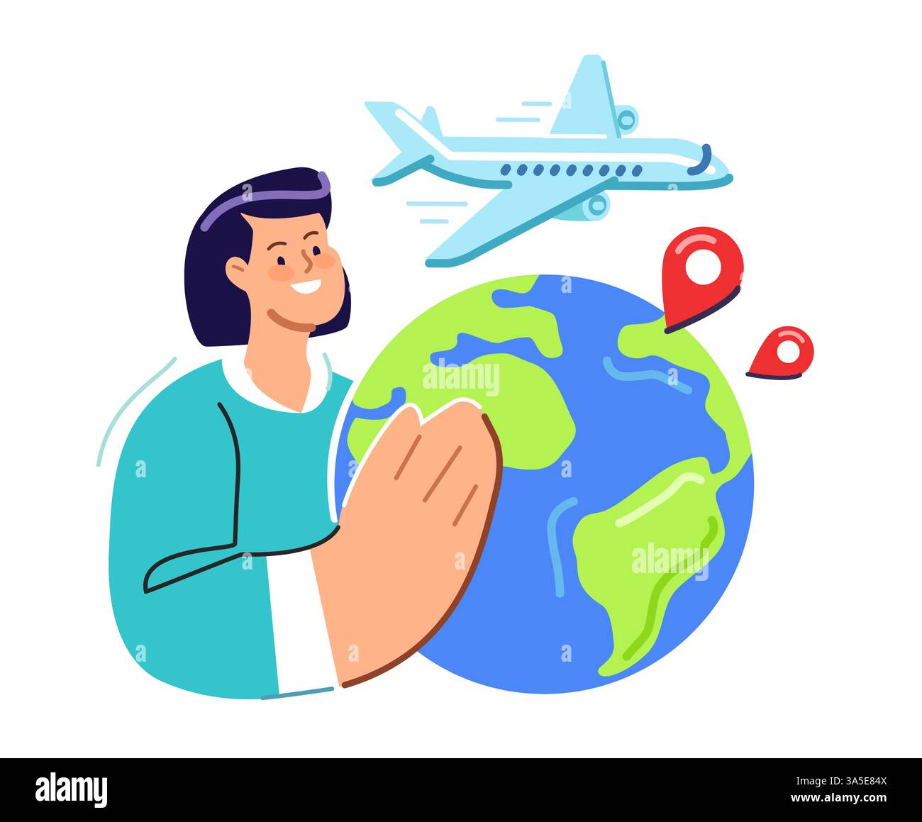 International airlines. Air route for travel or tourism. Vacation ...