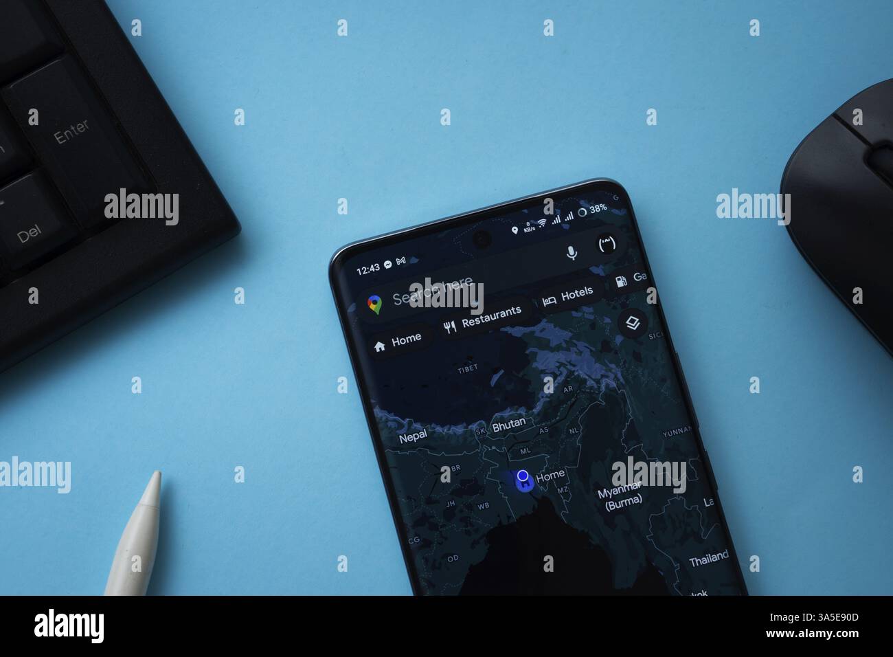 The app of the google maps is displayed on a smartphone screen Stock ...