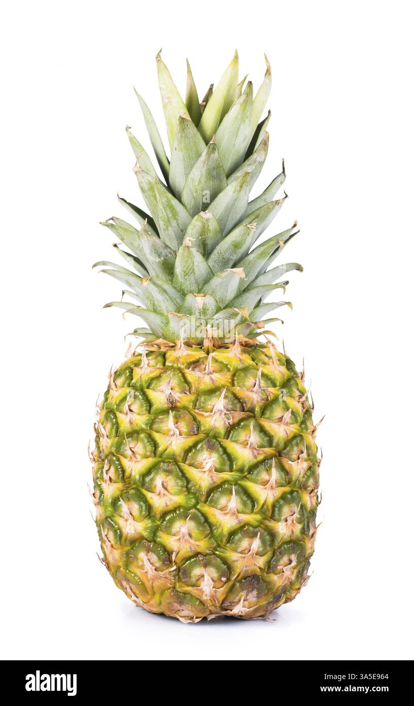 Pineapple white isolated fruit. Studio shot Stock Photo - Alamy